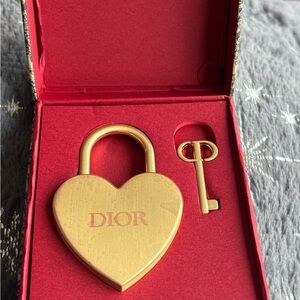 Dior | Accessories | Christian Dior Gold Heart Lock With Key New In Box ...